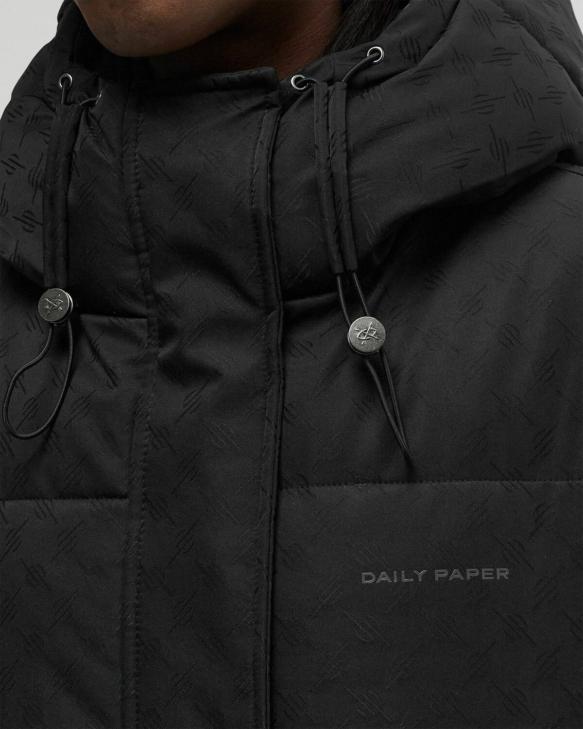 Daily Paper MONOGRAM PUFFER COAT Black Womens Coats/Down & Puffer ...