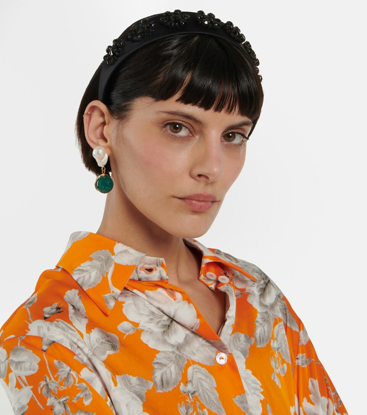 Erdem - Crystal-embellished satin headband Erdem