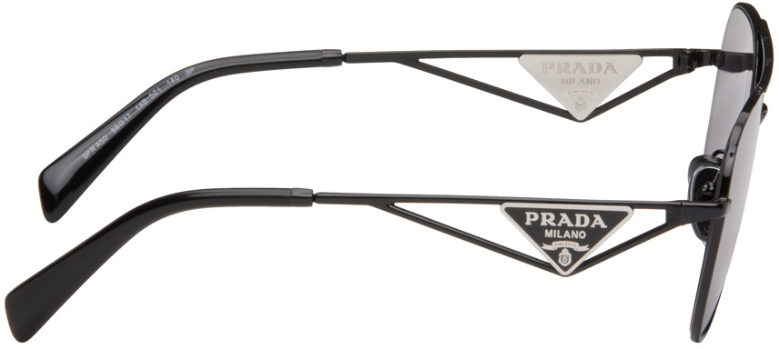 Prada Eyewear Black Triangle Logo Sunglasses Prada