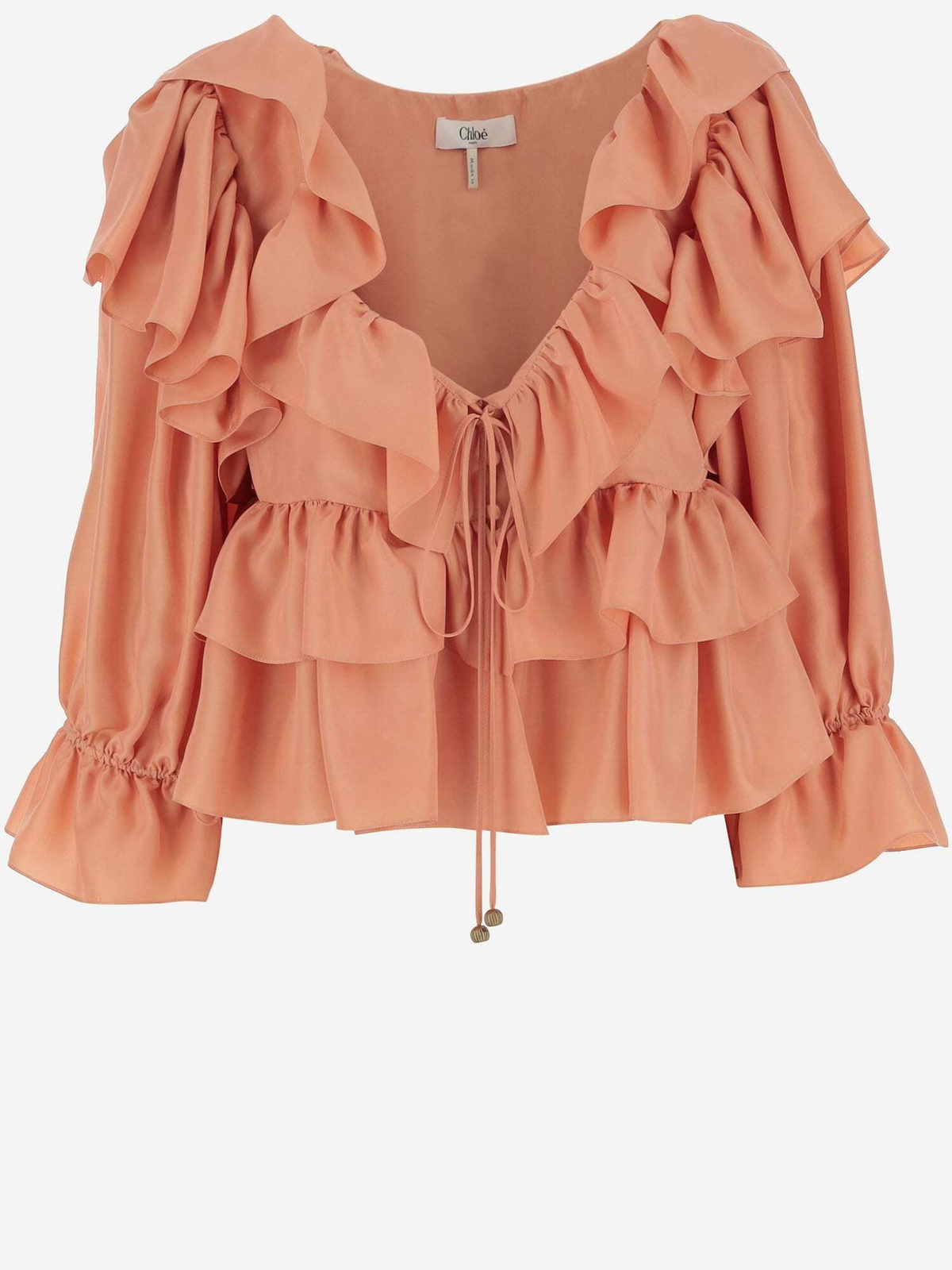 Chloé Silk Ruffle Top Chloe