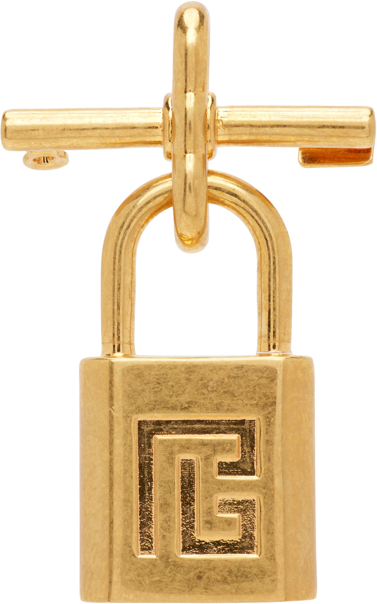 Balmain Brass Pulse Padlock Brooch Balmain