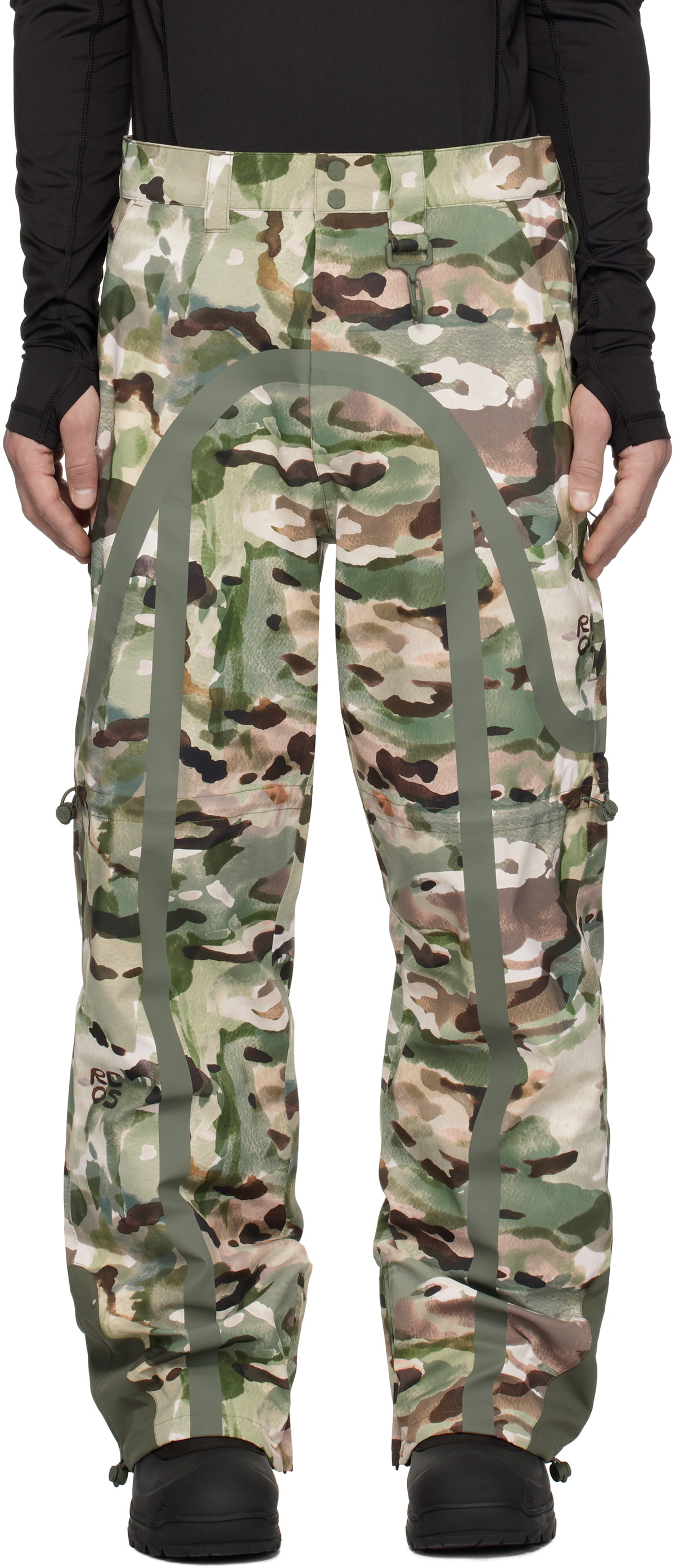 RCOS Khaki Taped Seam Nylon Shell Track Pants RCOS