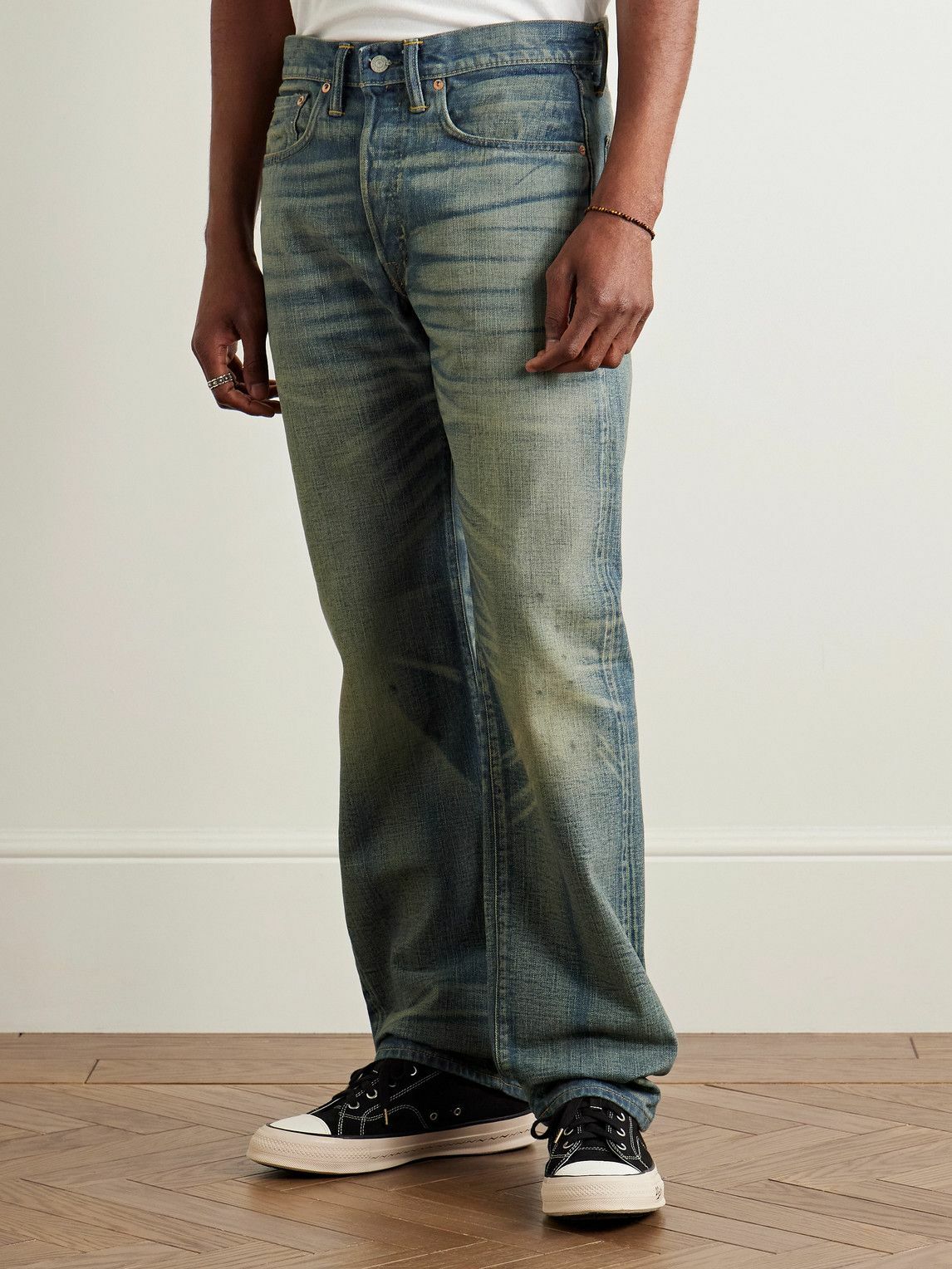 RRL - Straight-Leg Distressed Jeans - Blue RRL