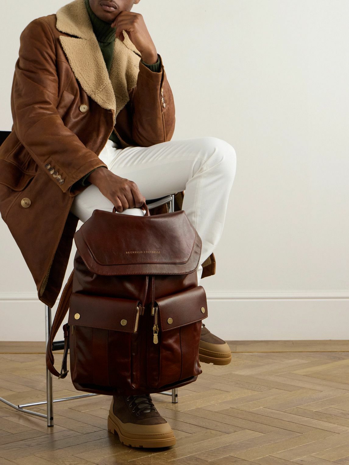 Brunello Cucinelli - Leather Backpack Brunello Cucinelli