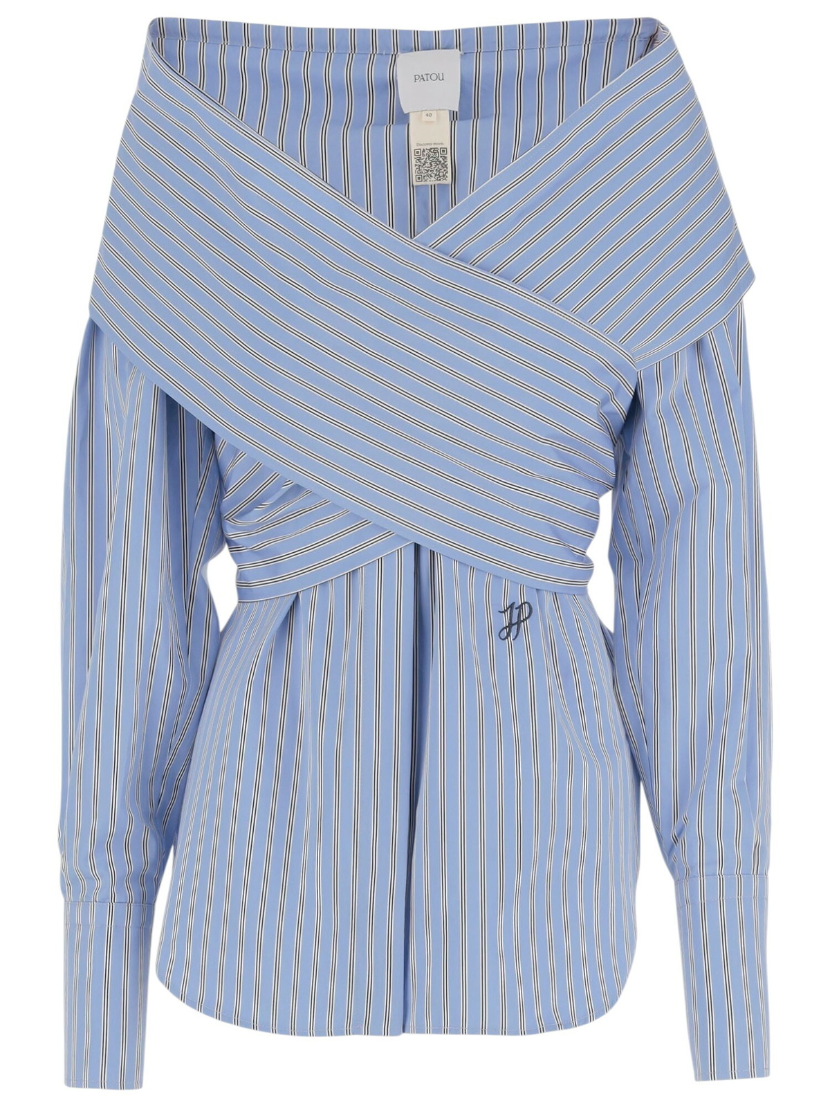 Patou Crossbanded Bluse In Recycled Nylon Patou