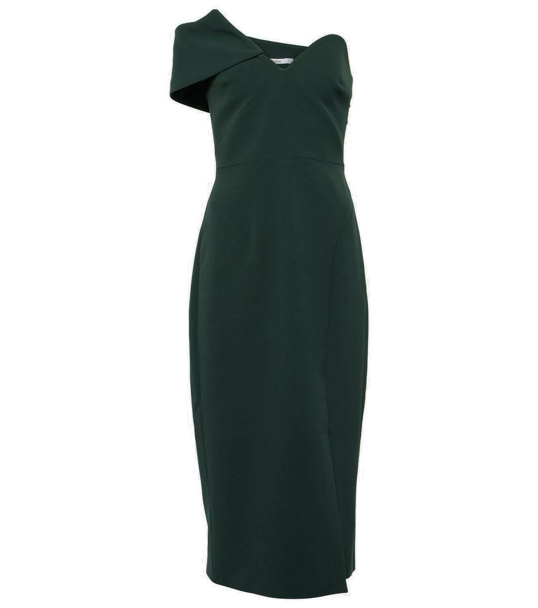 Safiyaa Opal Asymmetric Crêpe Midi Dress Safiyaa