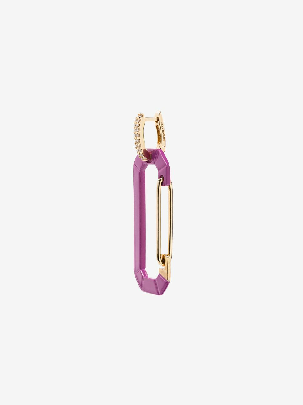 EÉRA 18K Yellow Gold And Dark Purple Chiara Large Diamond Earring EÉRA