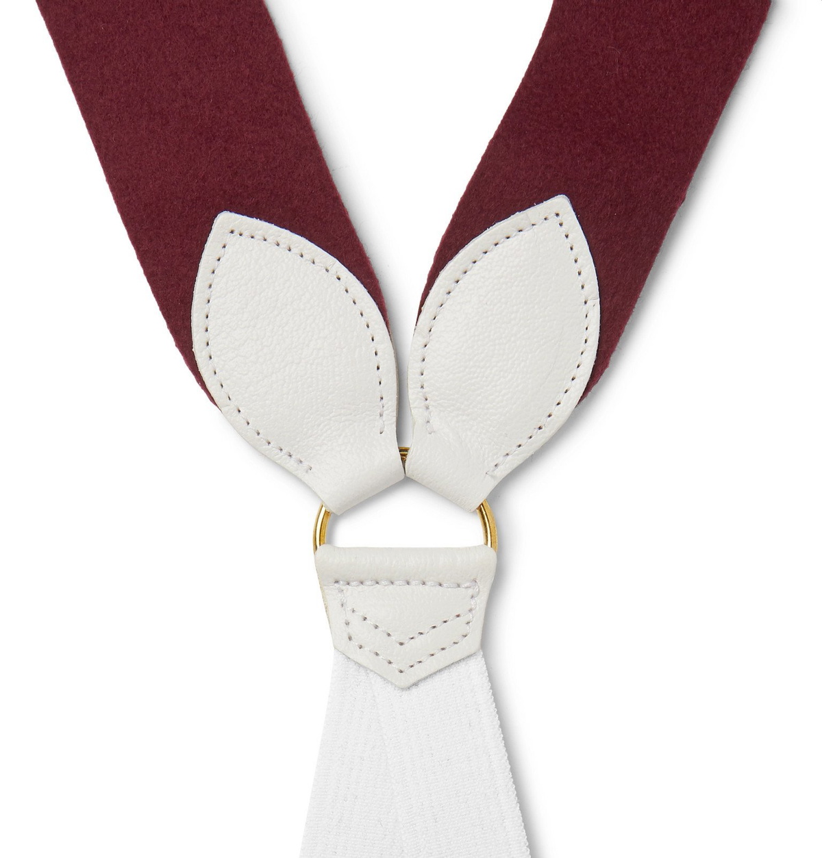 Anderson & Sheppard - Leather-Trimmed Felt Braces - Burgundy Anderson ...