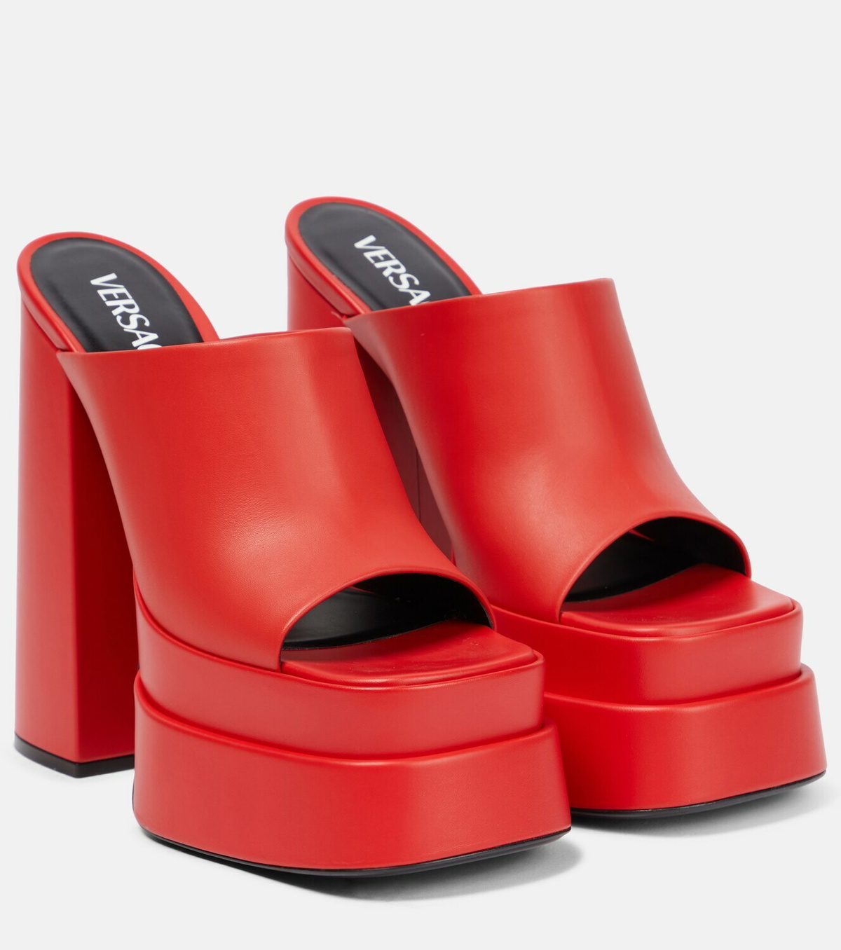 Versace Leather platform mules Versace