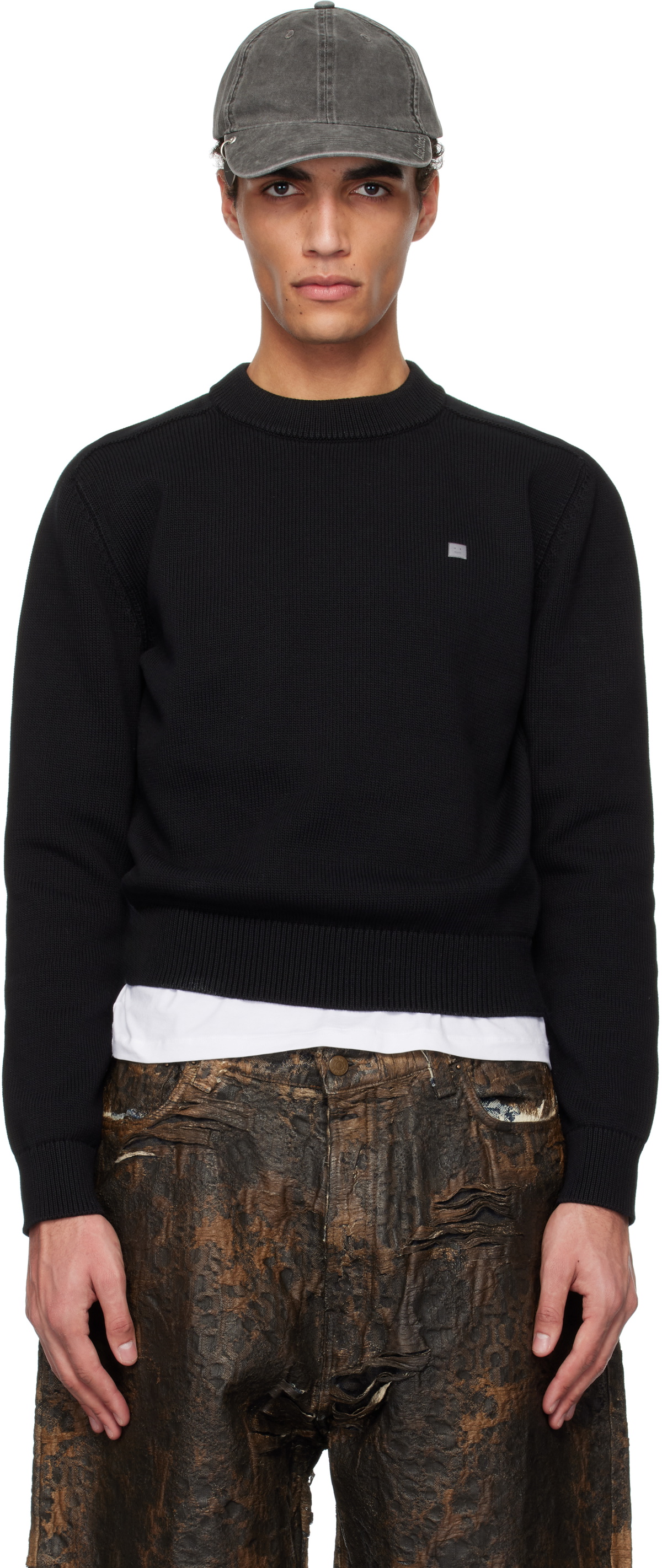 Acne Studios Black Organic Cotton Sweater Acne Studios