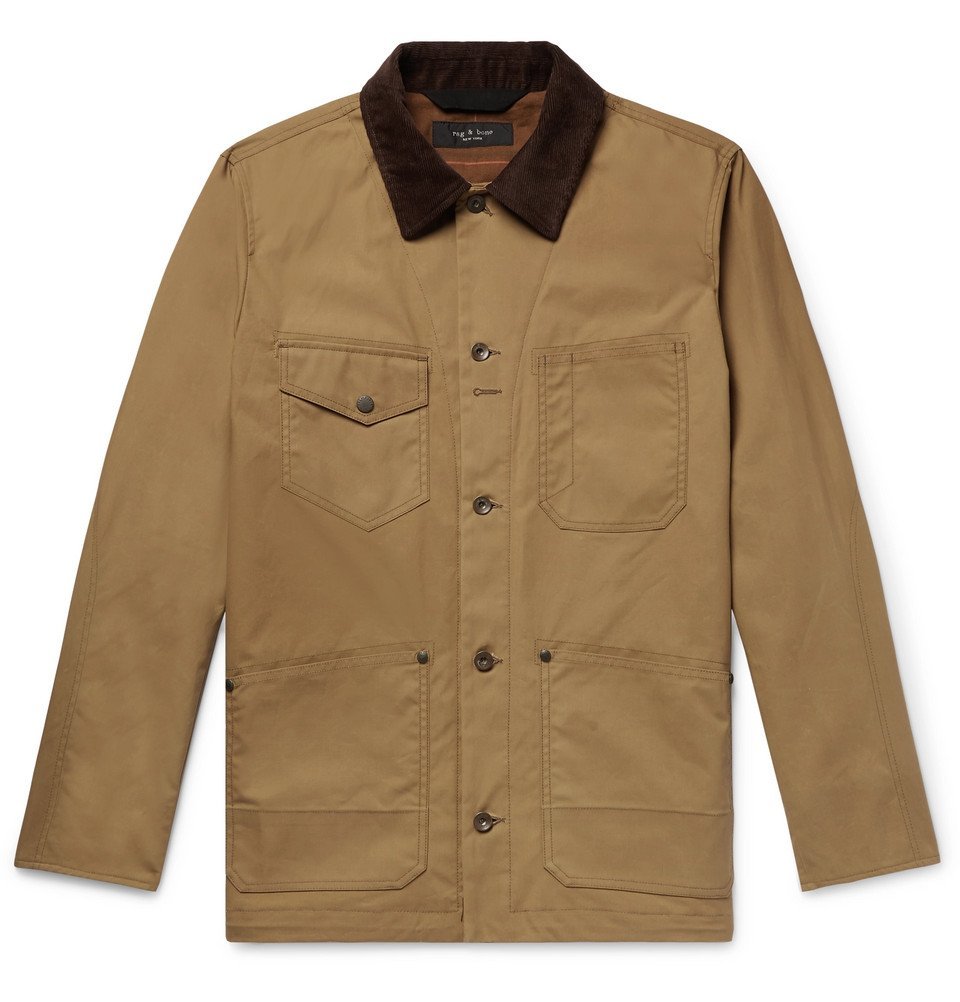 rag & bone - Colour-Block Suede-Trimmed Waxed-Cotton Chore Jacket - Tan ...