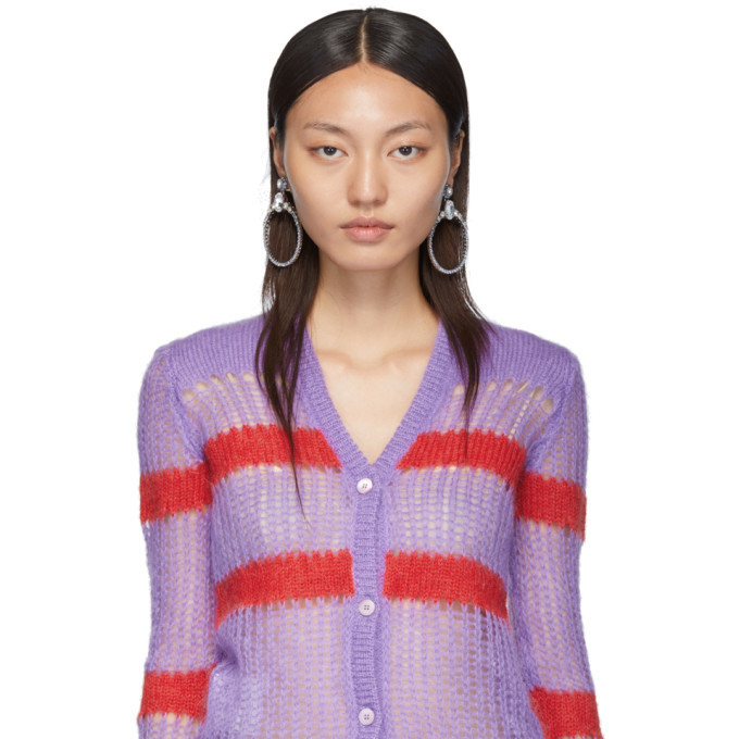 Miu Miu Silver Round Crystal Hoop Earrings Miu Miu
