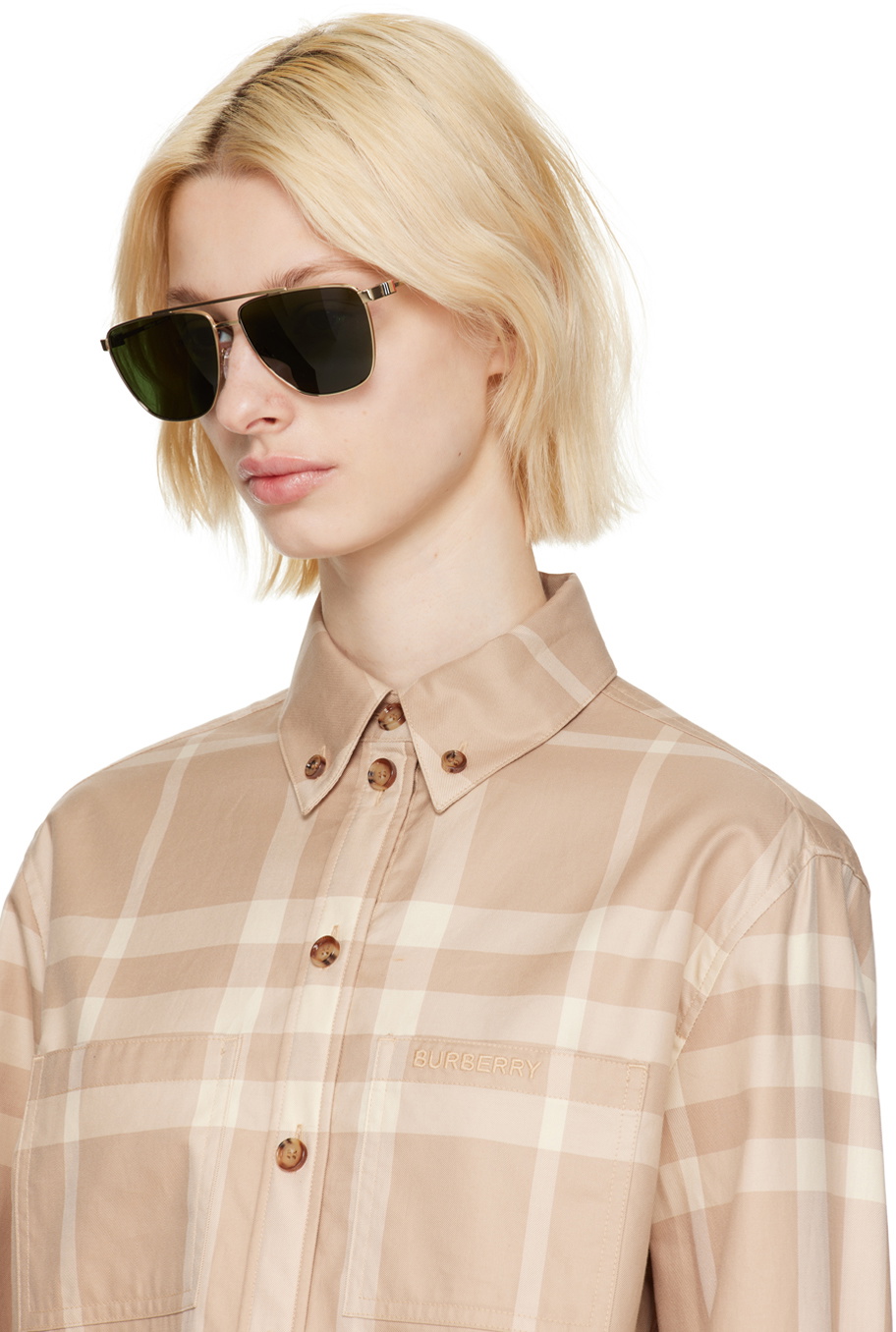 Burberry Metal Aviator Sunglasses Burberry