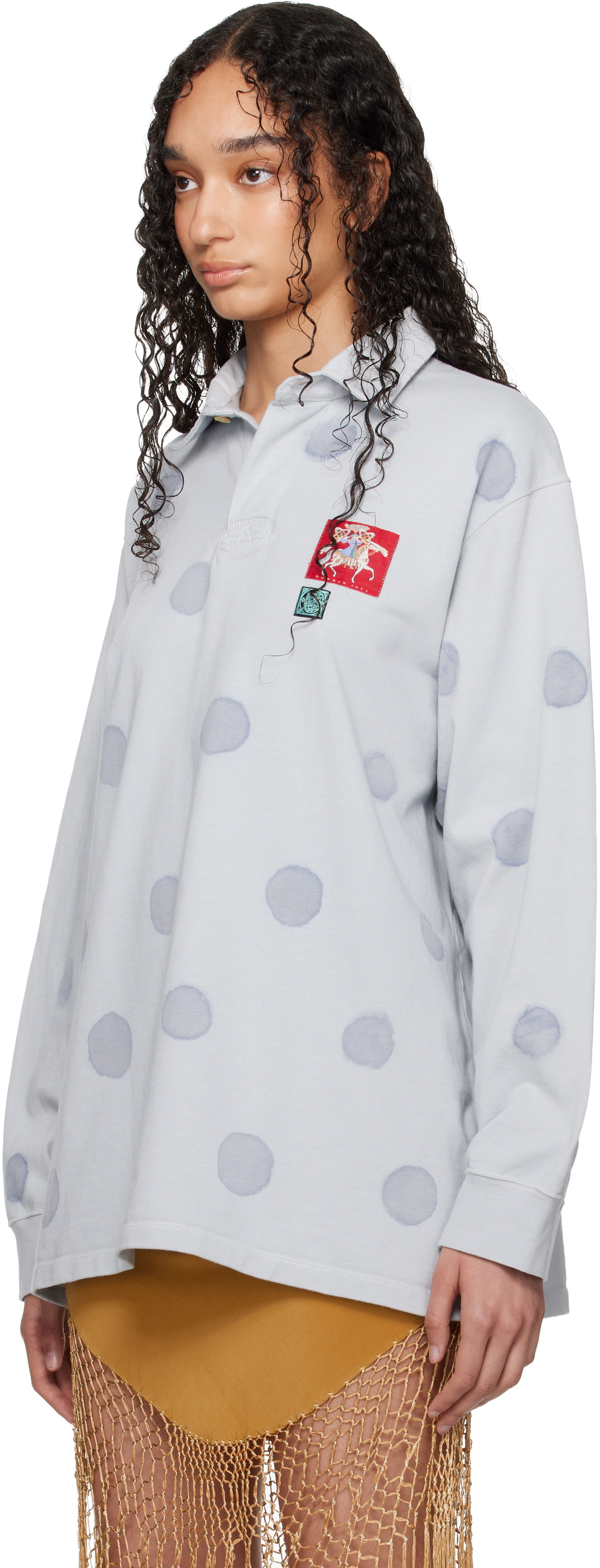 Conner Ives SSENSE Exclusive Blue 'The Camelot Rugby' Polo Conner Ives