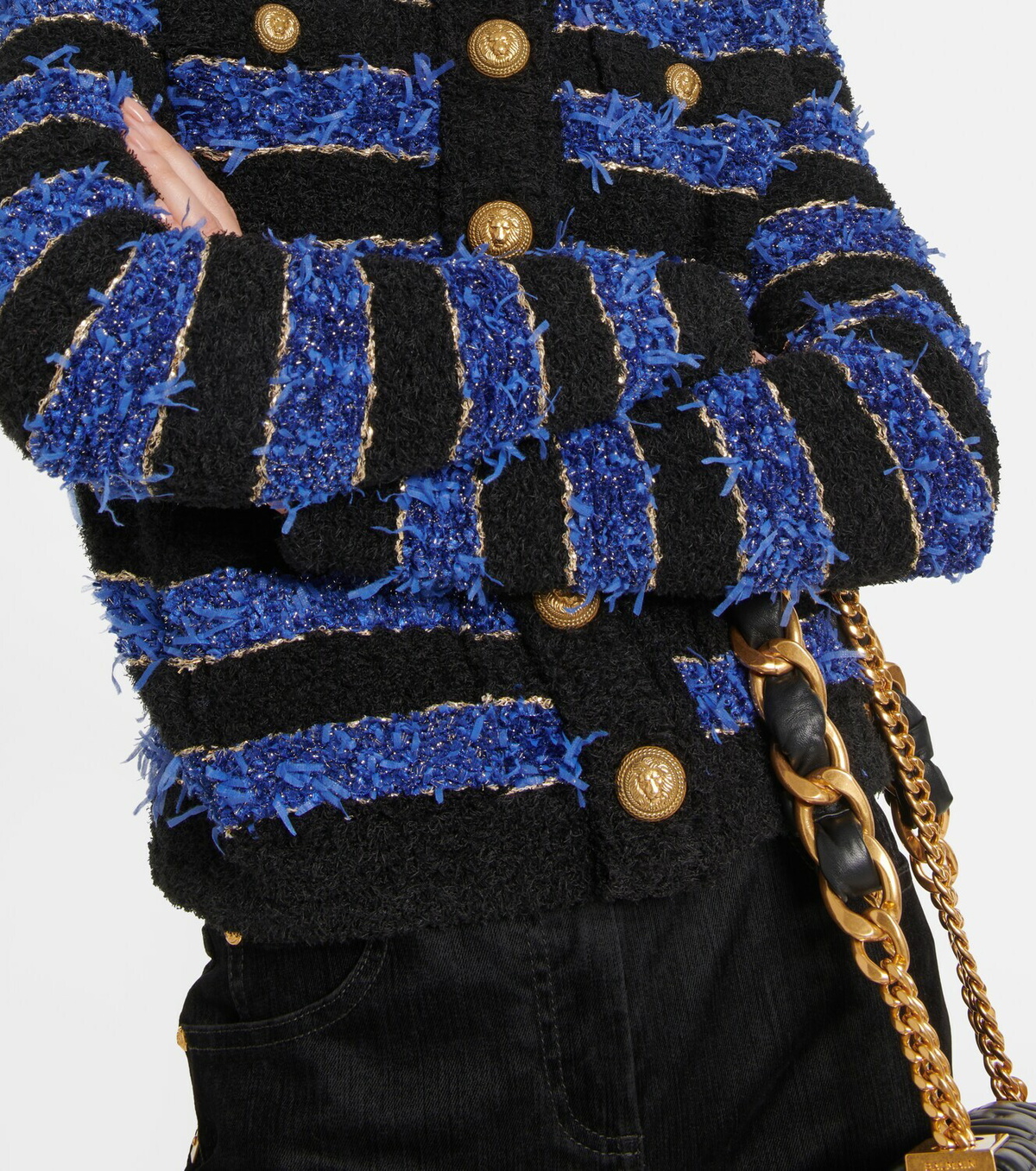 Balmain - Striped metallic tweed jacket Balmain