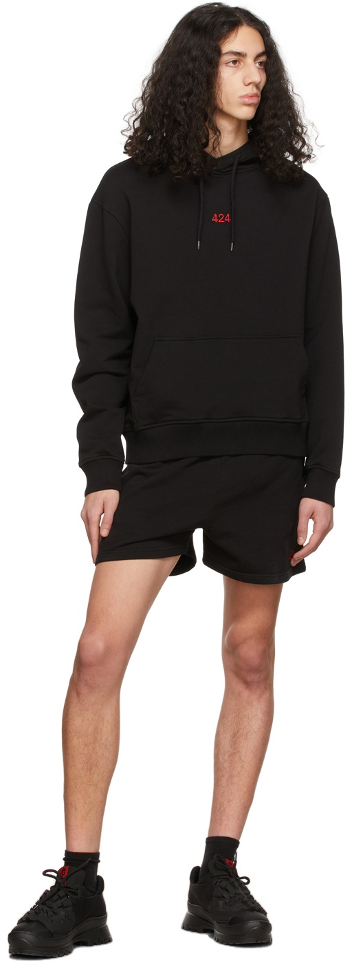 424 Black Logo Hoodie 424