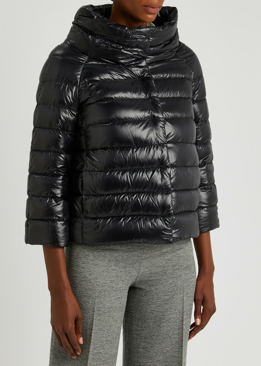 Herno Sofia Quilted Shell Jacket Black Herno
