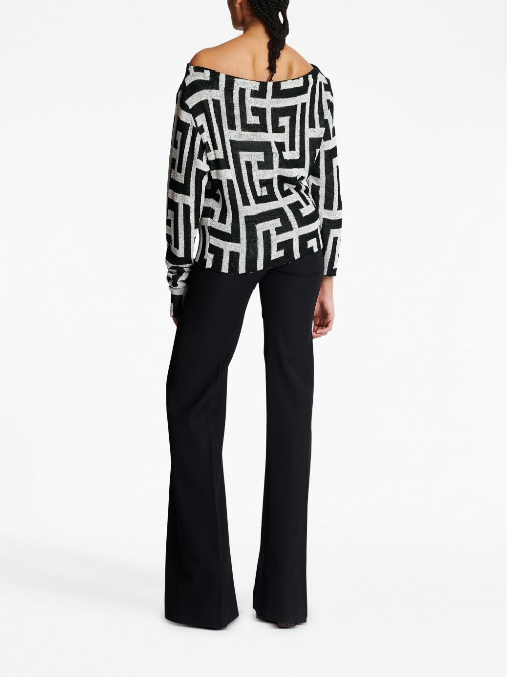 BALMAIN - Monogram Off-shoulder Top Balmain