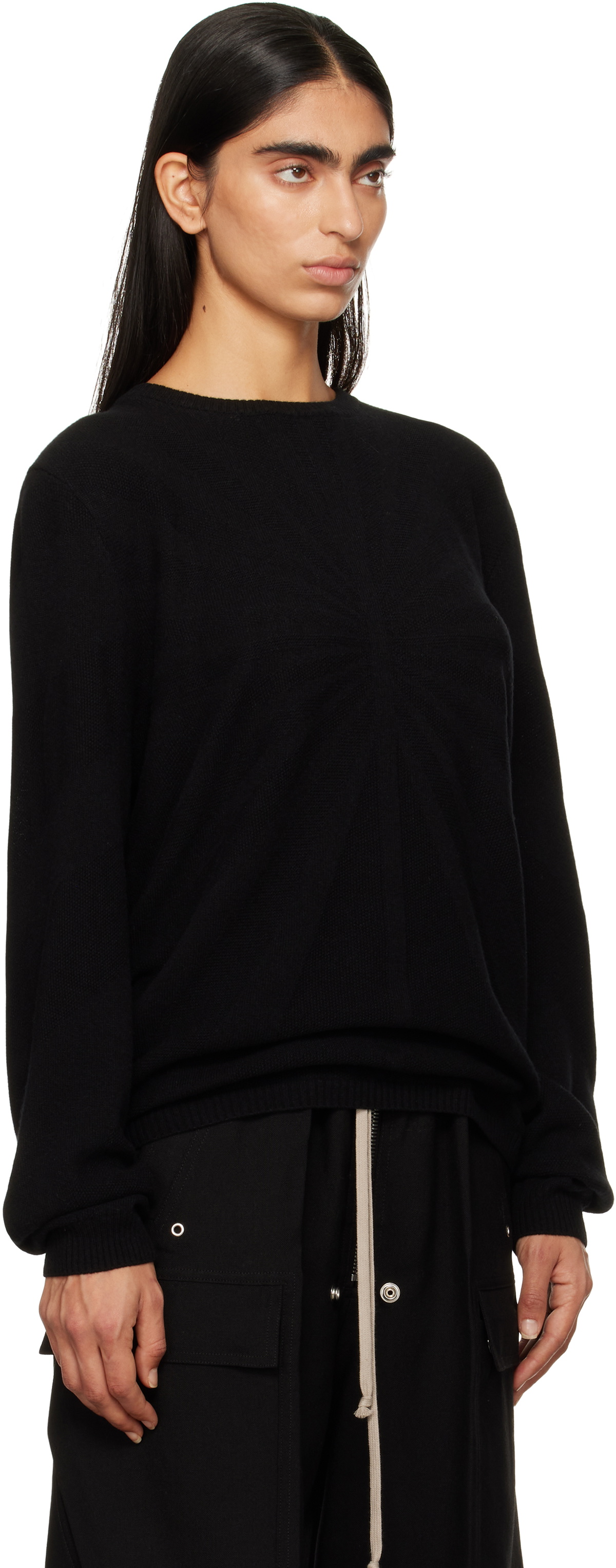 Rick Owens Moncler + Rick Owens Black Wool and Cashmere Sweater Rick Owens