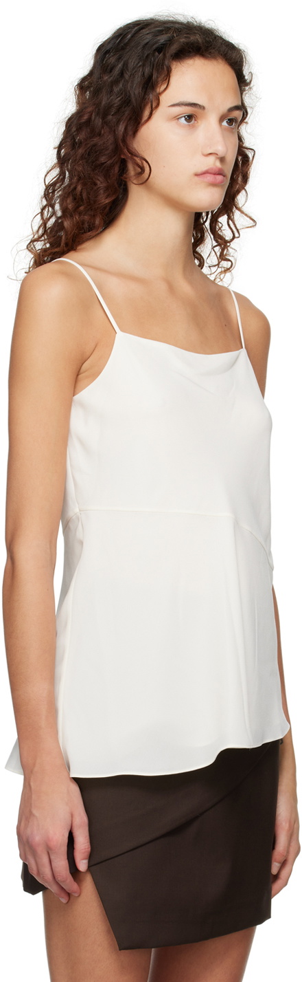 Theory Off-White Draped Camisole Theory
