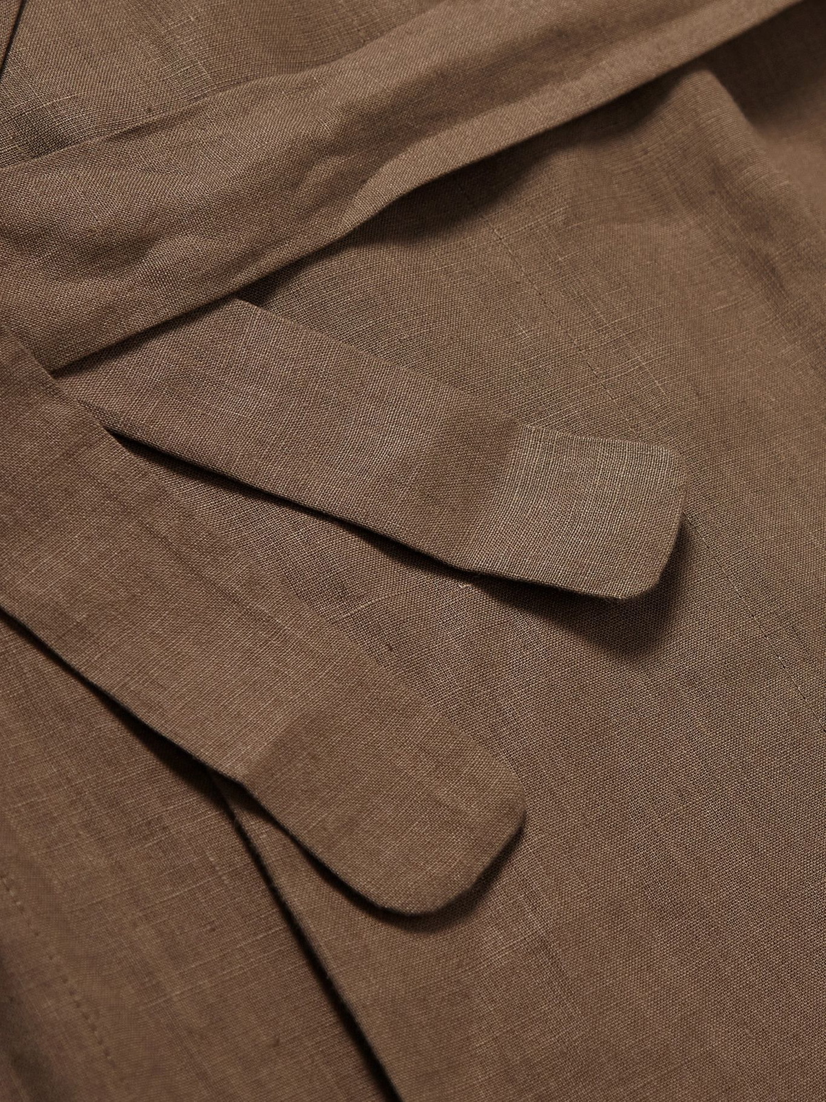 Échapper - Belted Linen-Canvas Robe - Brown Échapper