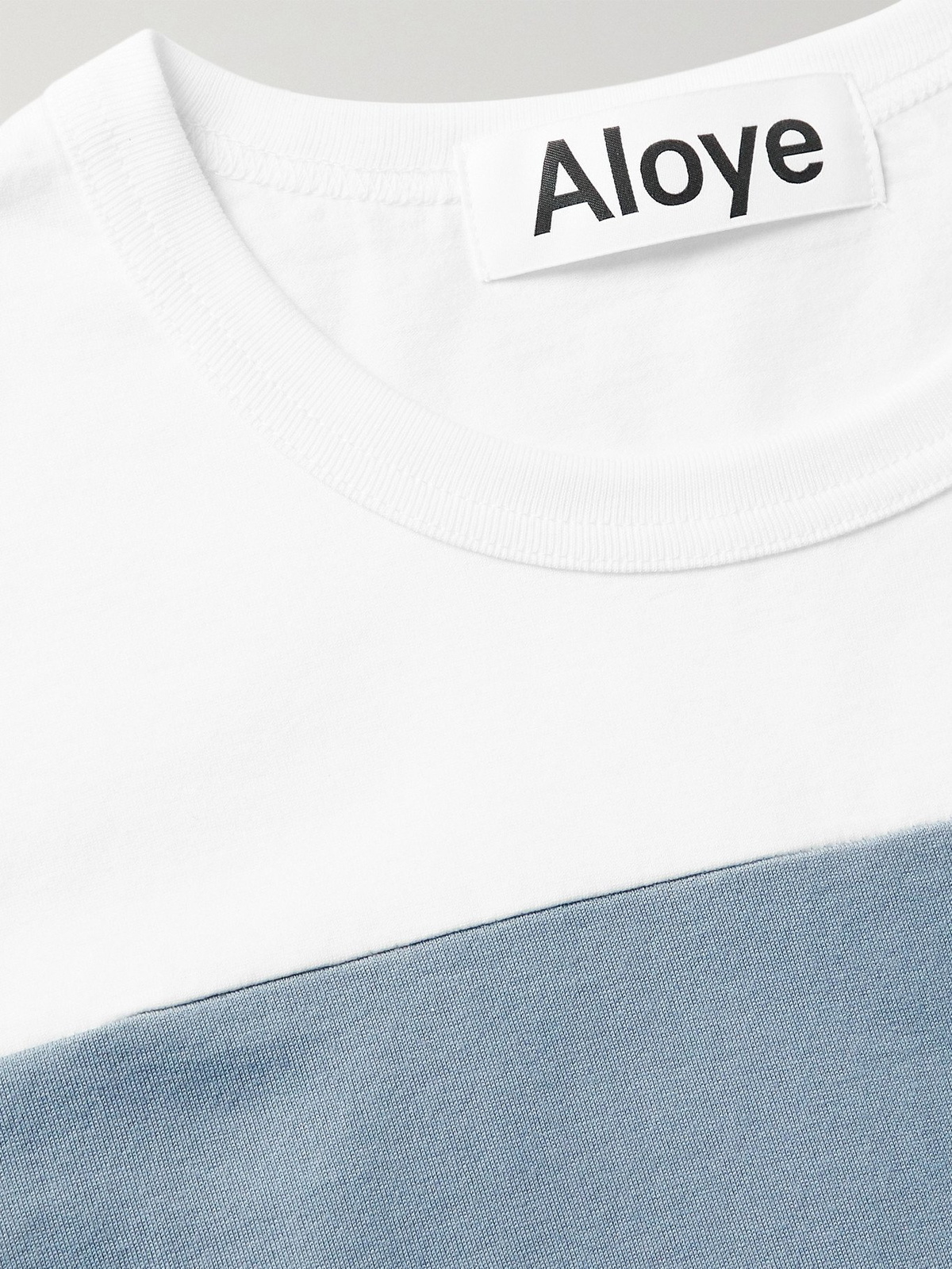 ALOYE - Colour-Block Cotton-Jersey T-Shirt - White Aloye