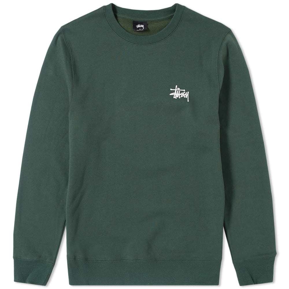 Stussy Basic Crew Sweat Green Stussy
