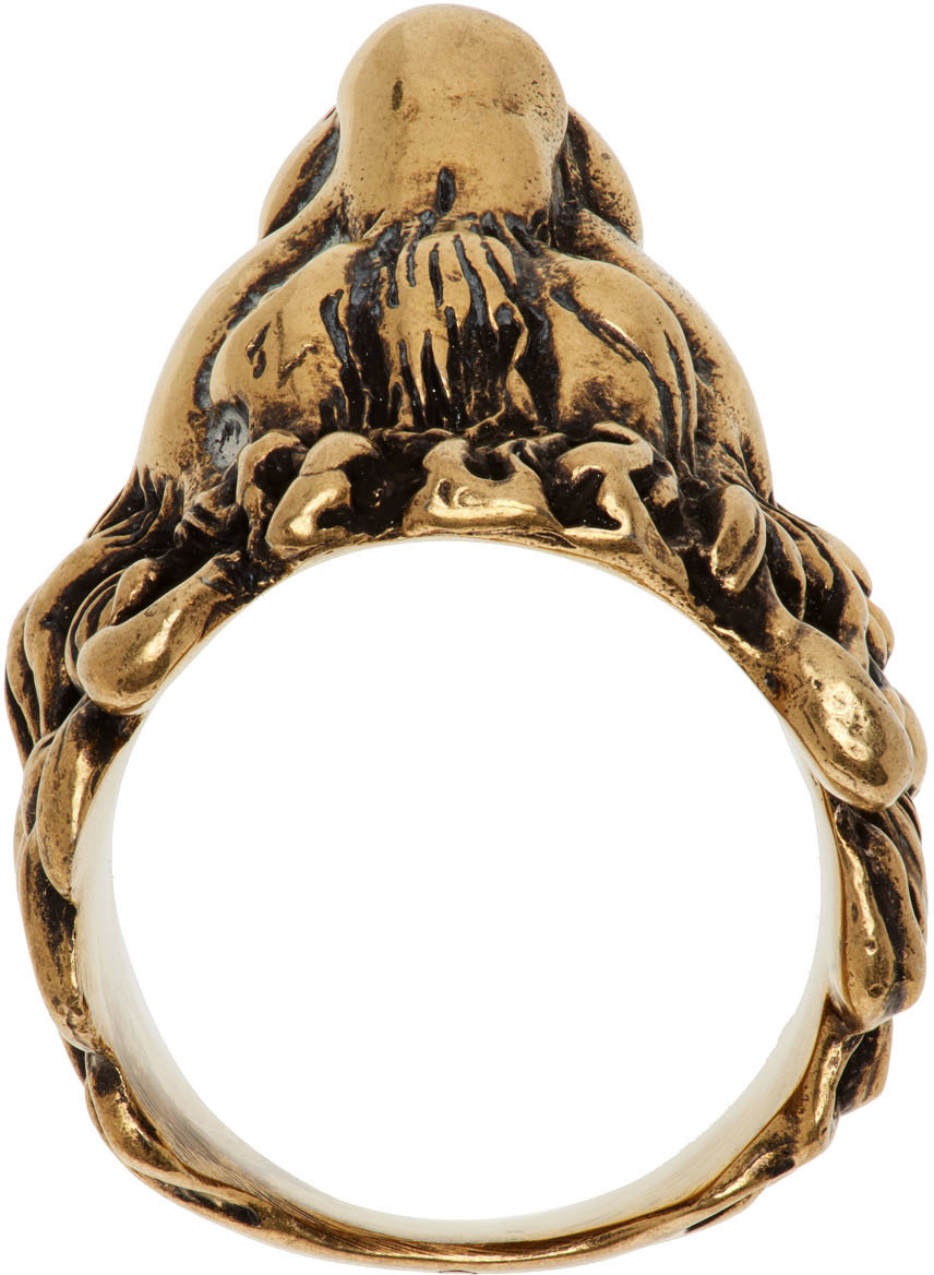 Gucci Gold Lion Head Ring Gucci