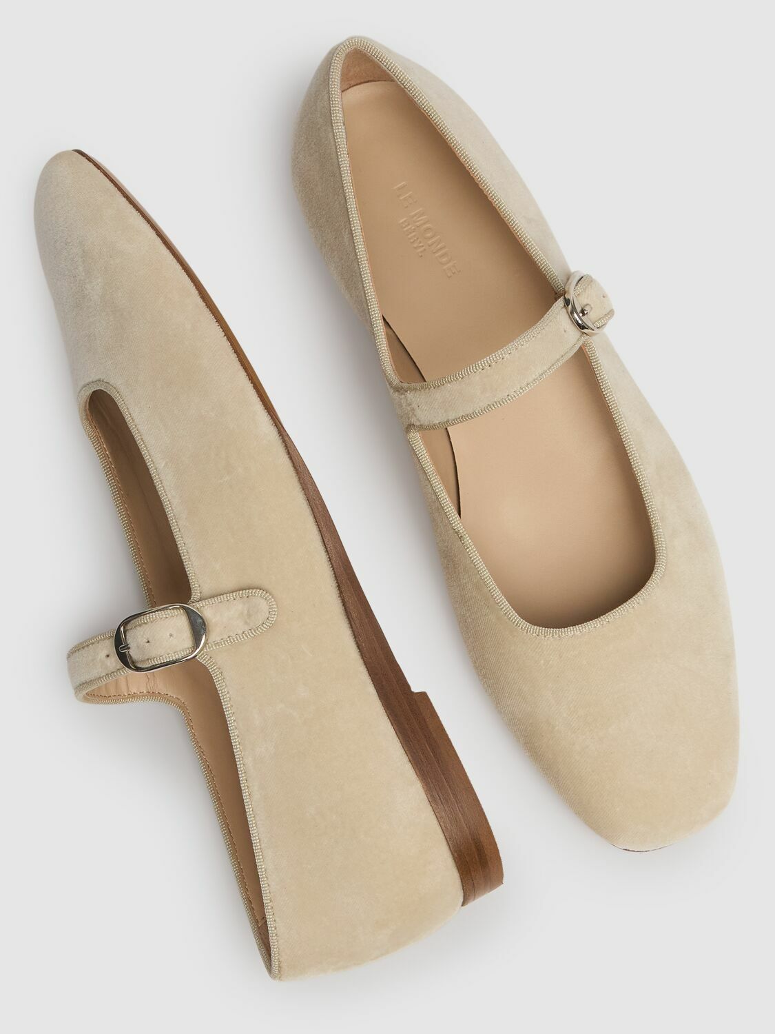 LE MONDE BERYL 5mm Classic Velvet Mary Jane Flats Le Monde Beryl