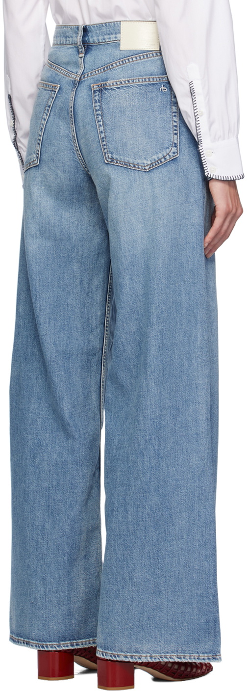 rag & bone Blue Featherweight Sofie Ultra Wide-Leg Jeans Rag and Bone