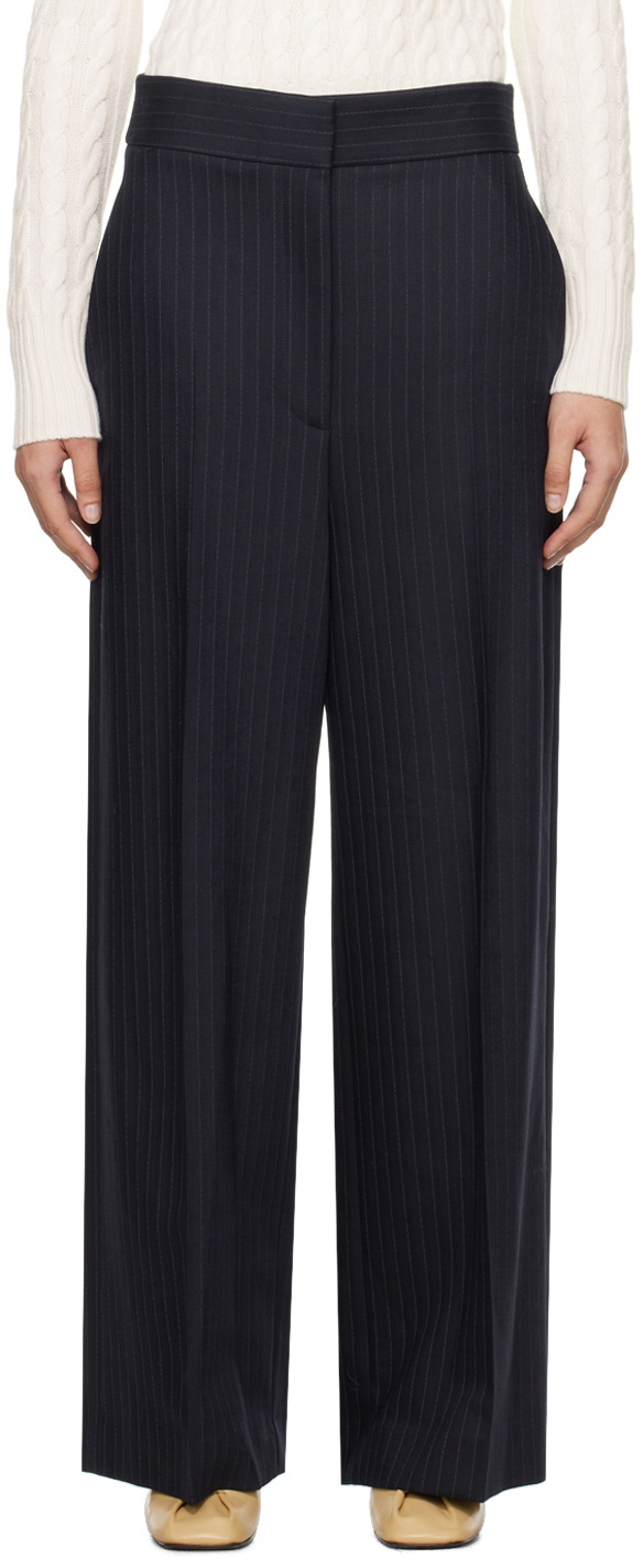 KHAITE Navy 'The Banton' Trousers Khaite