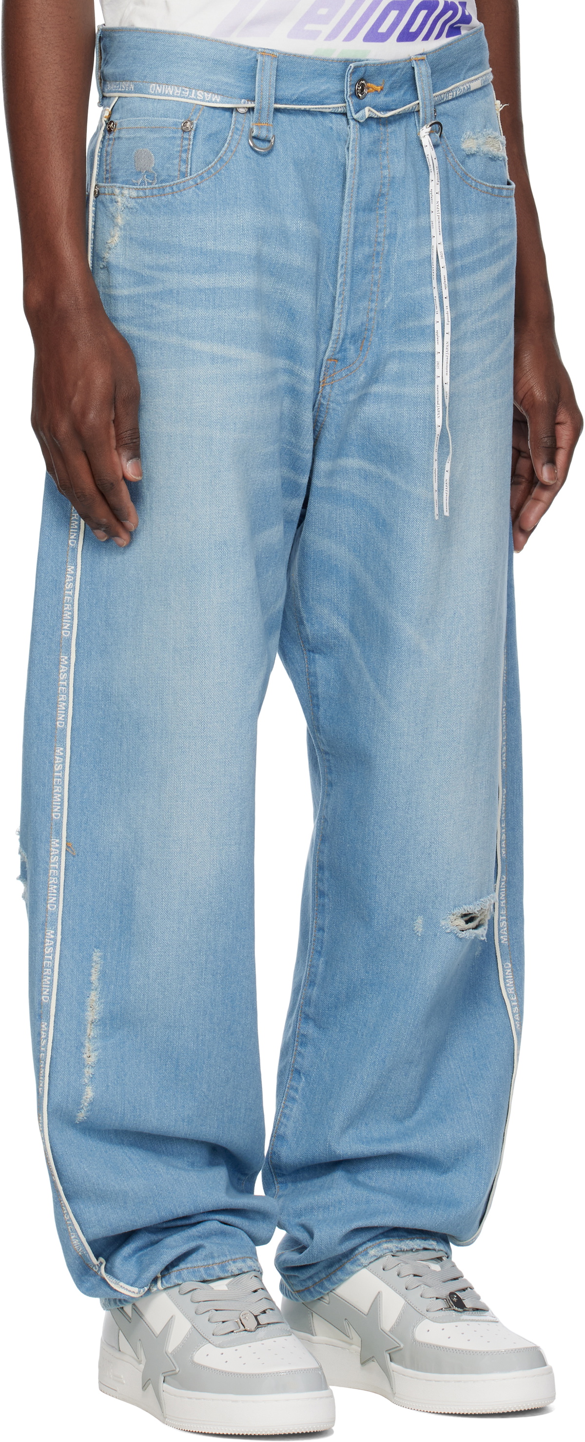 mastermind JAPAN Blue Inside-Out Straight Jeans mastermind JAPAN