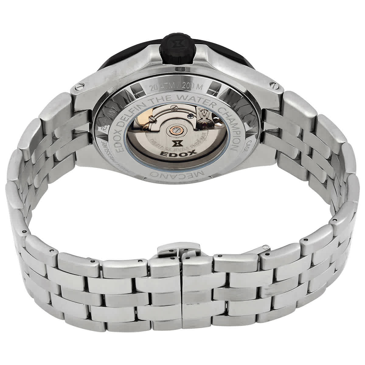 Edox Delfin Mecano Automatic Skeleton Dial Mens Watch 85303 3NM NBG Edox