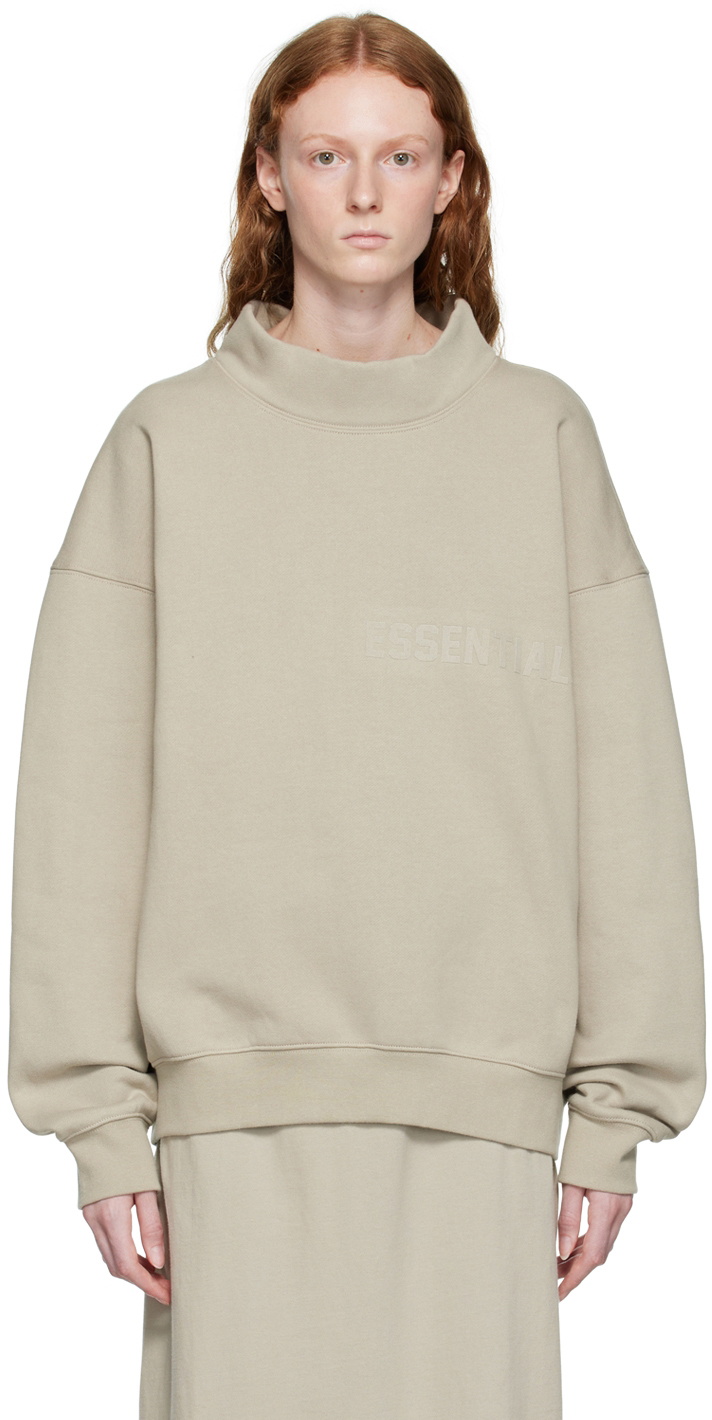 Fear of God ESSENTIALS Gray Mock Neck Sweatshirt Fear Of God Essentials