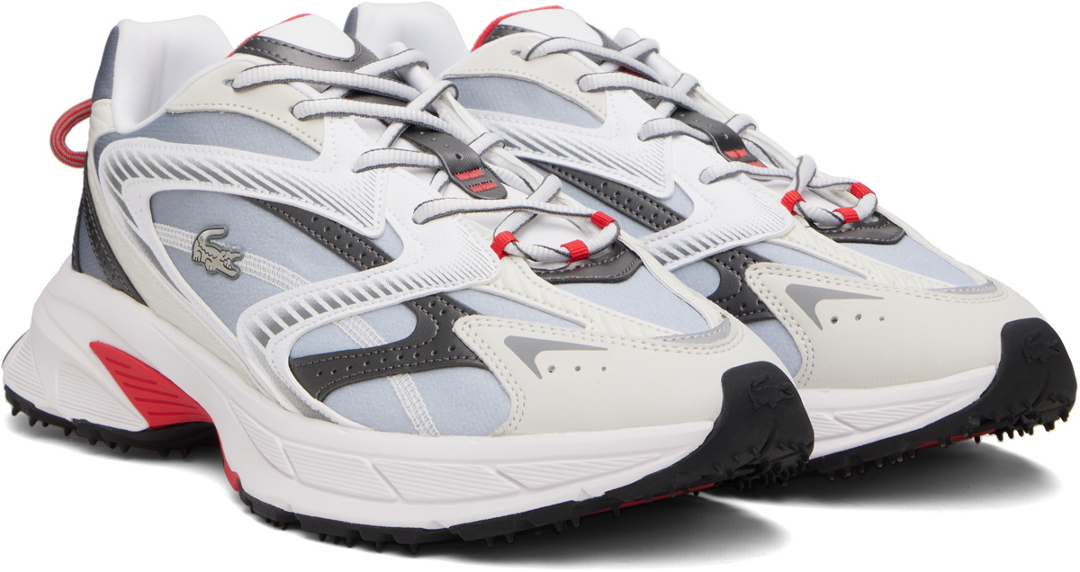 Lacoste White & Gray L003 Neo Shot Sneakers Lacoste