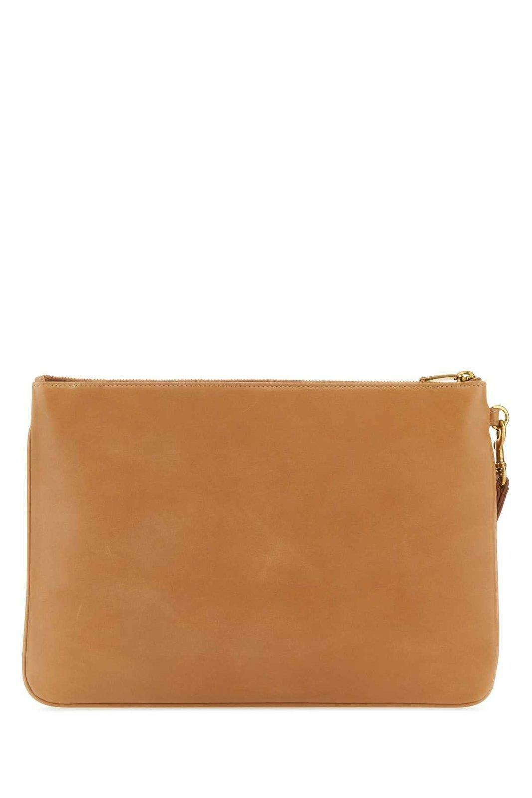 Saint Laurent Camel Leather Clutch Saint Laurent