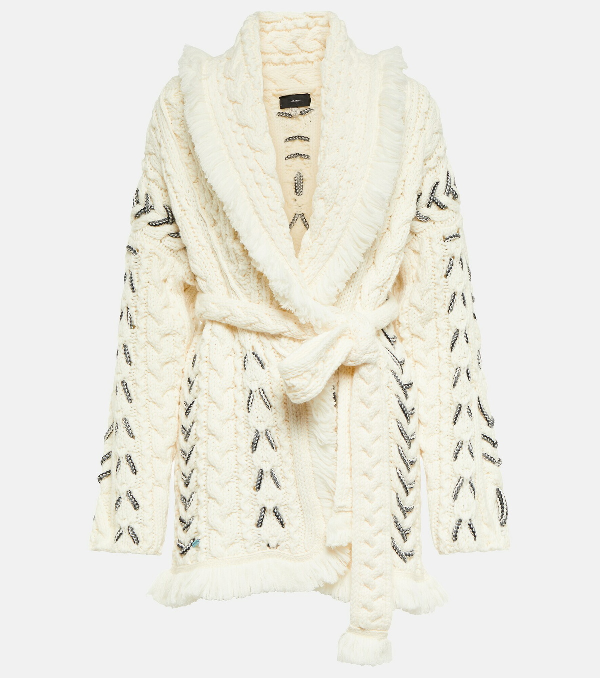 Alanui - Arctic Silence cable-knit virgin wool cardigan Alanui