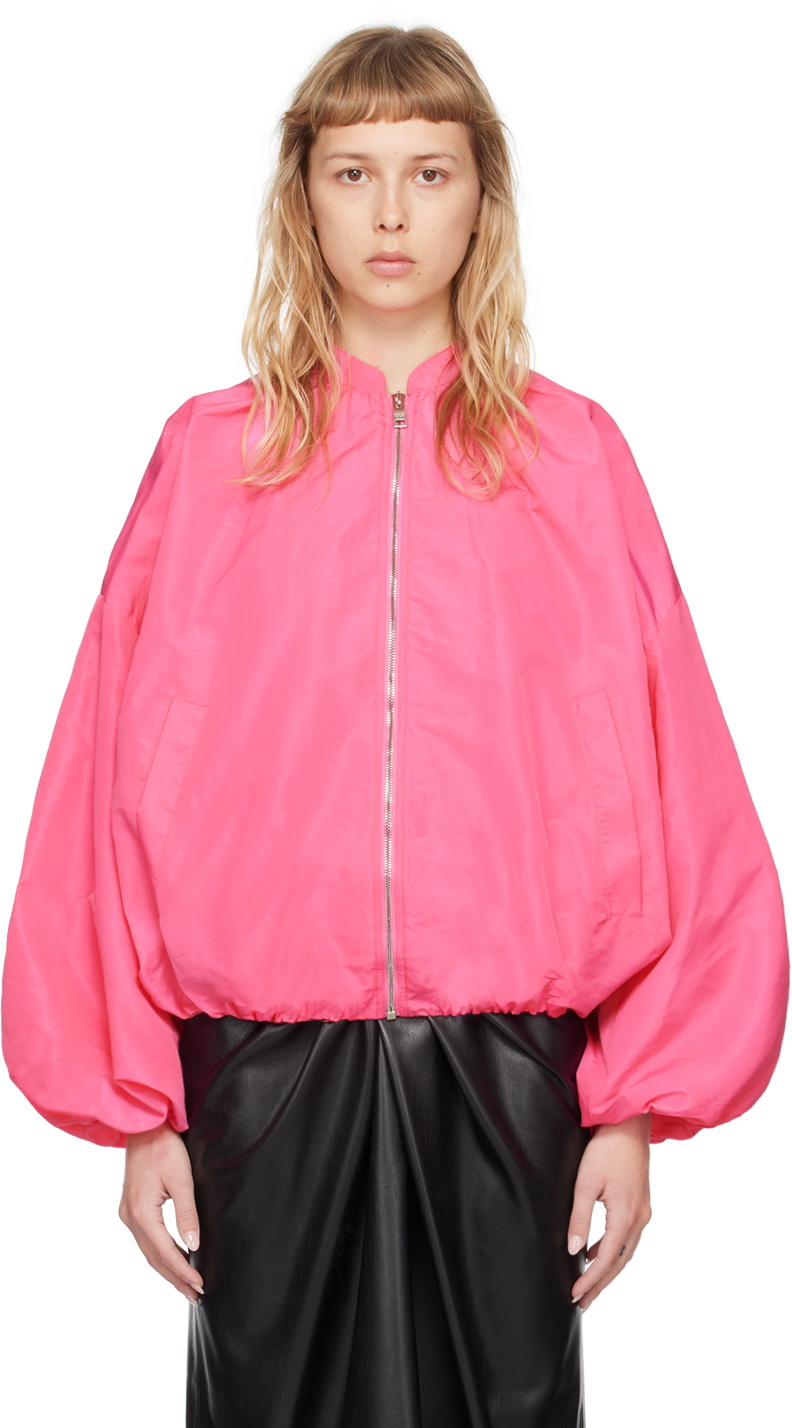 MSGM Pink Balloon Sleeve Bomber Jacket MSGM