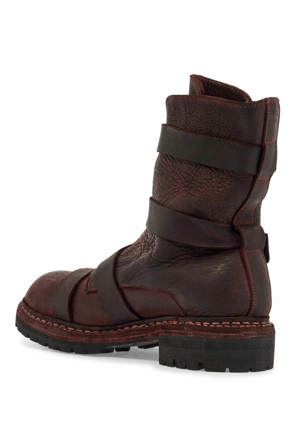 GUIDI dark red horse leather boots with adjustable straps Red Guidi