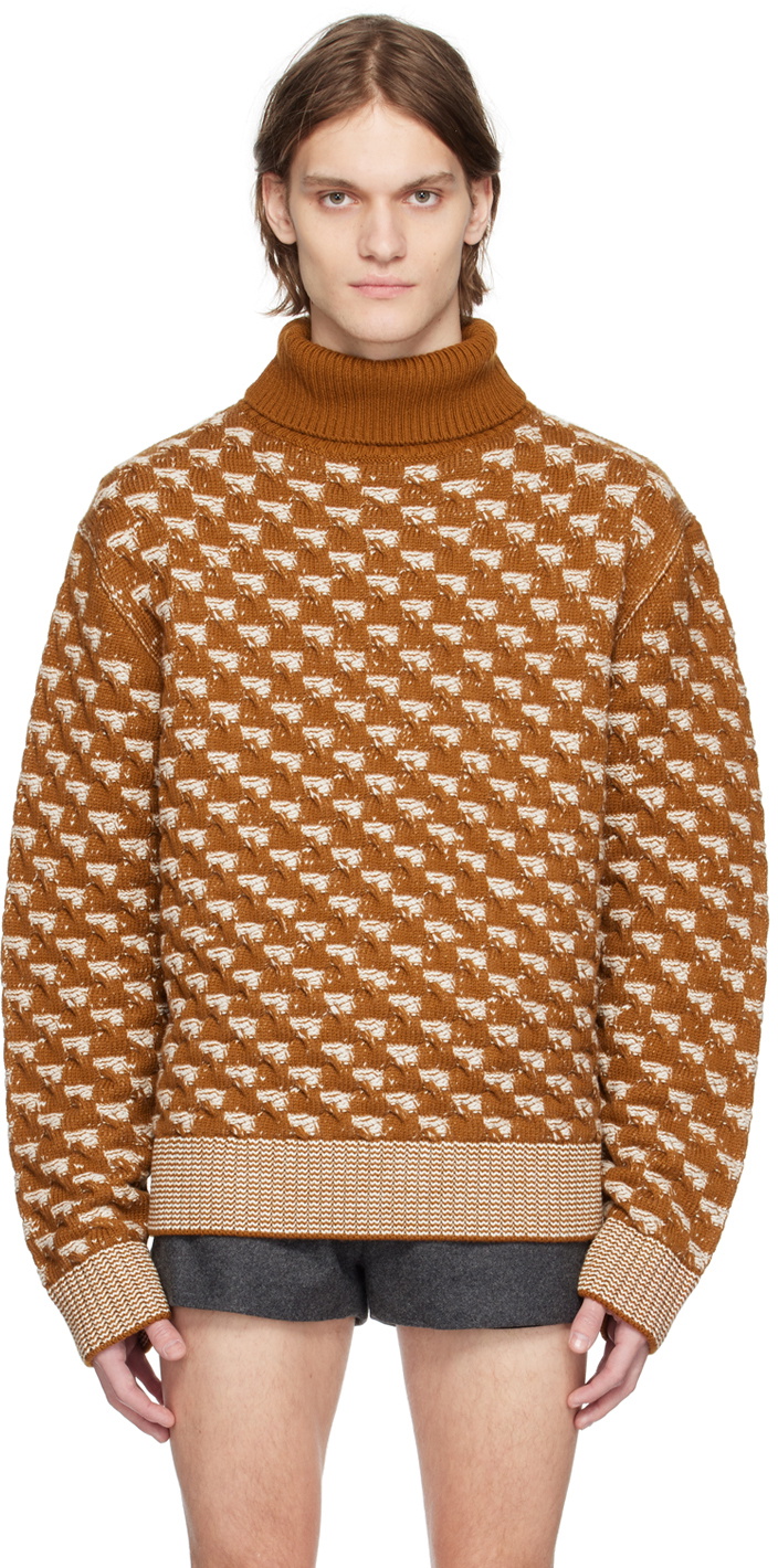 King & Tuckfield Brown Chunky Turtleneck King and Tuckfield