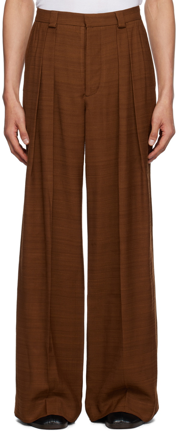 King & Tuckfield Brown Wide Leg Trousers King and Tuckfield