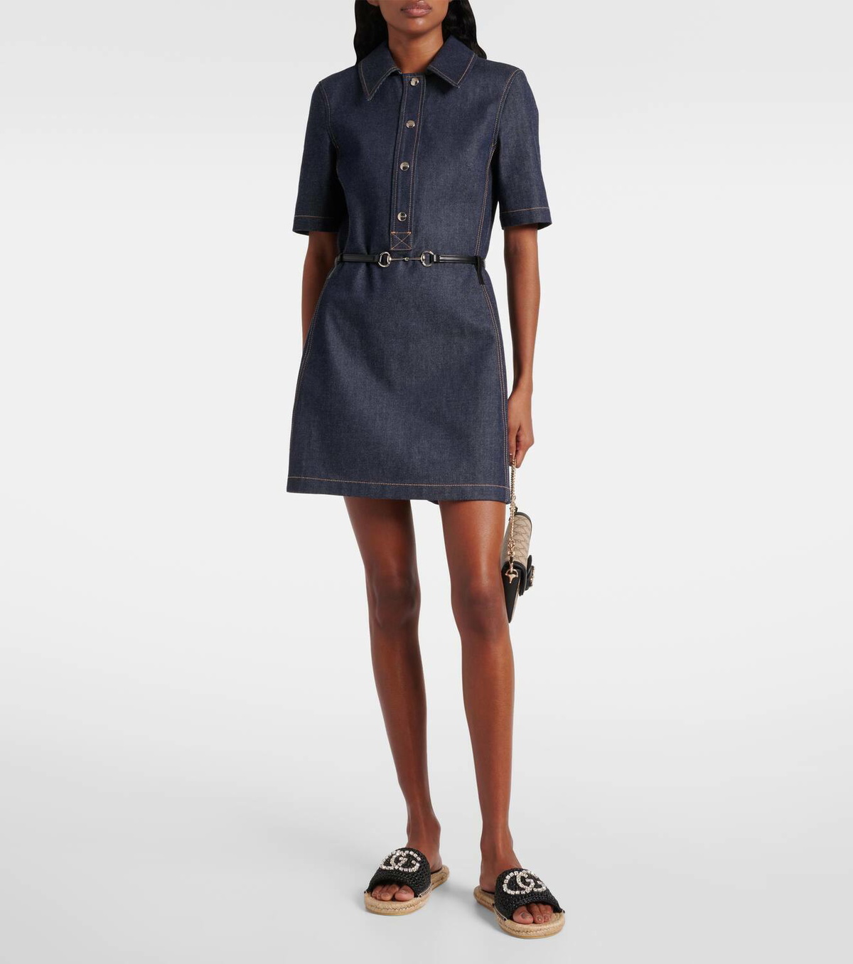 Gucci GG embellished raffia espadrille slides Gucci