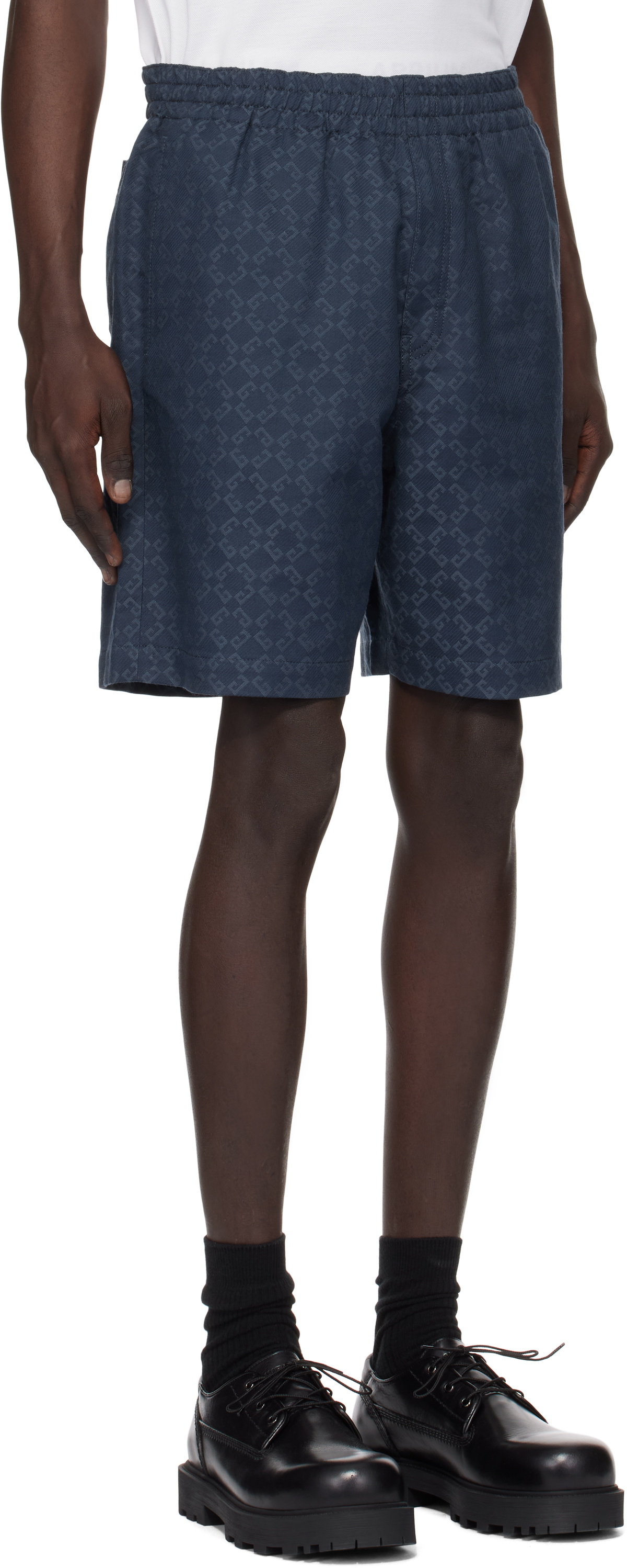 Givenchy Blue Shiny Monogram 72 Shorts Givenchy
