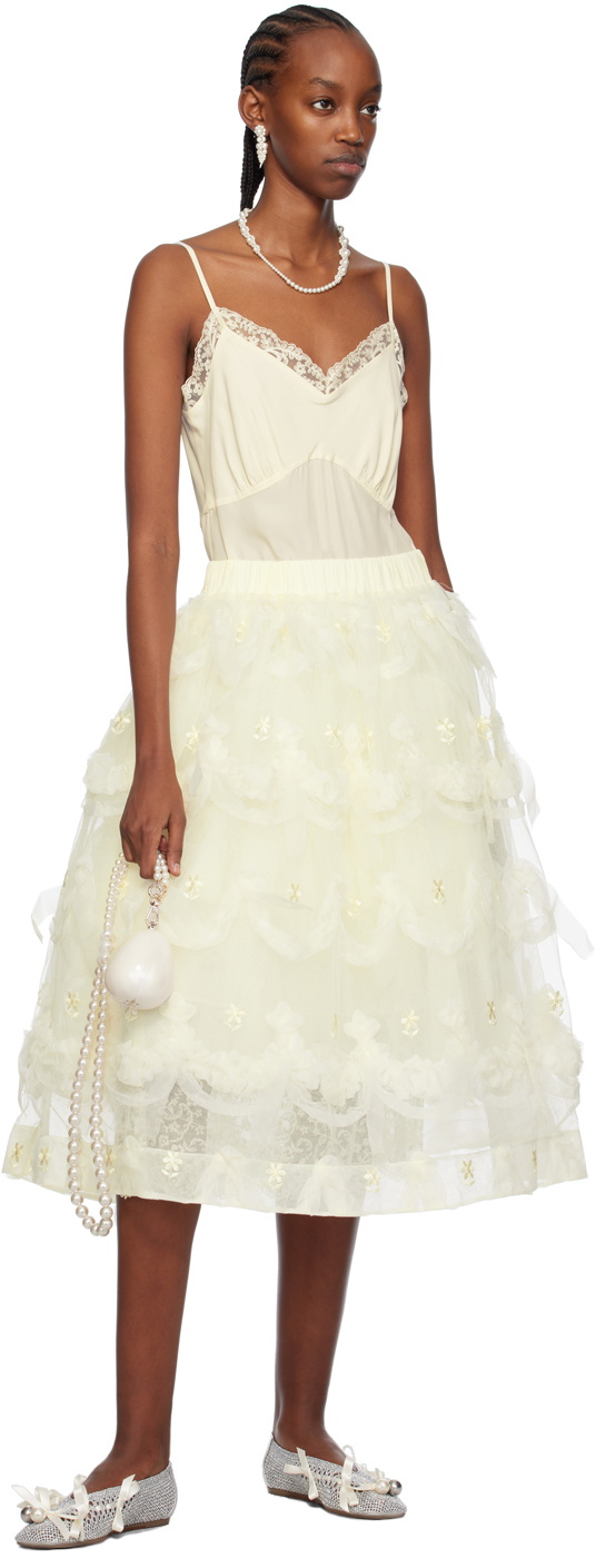 Simone Rocha Silver Bell Charm Crochet Ballerina Flats Simone Rocha