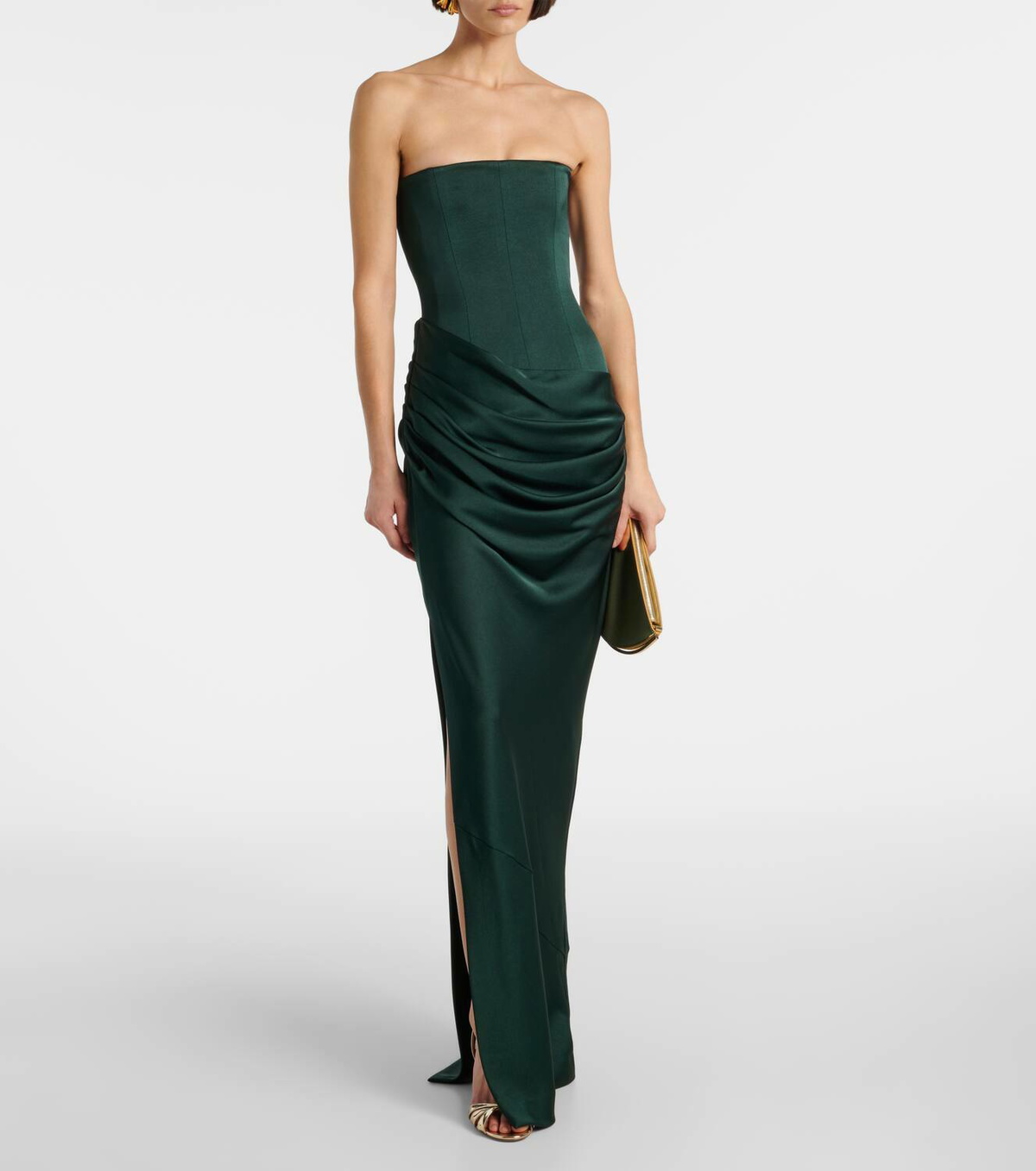 Alex Perry Draped crêpe satin corset dress Alex Perry