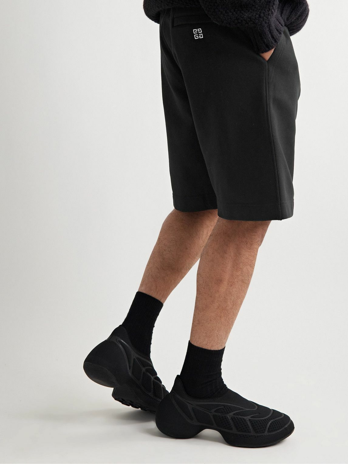 Givenchy - Logo-Embroidered Cotton-Jersey Shorts - Black Givenchy