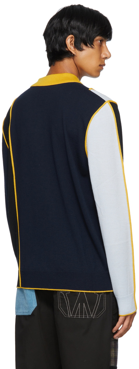 JW Anderson Navy Colorblock Polo JW Anderson