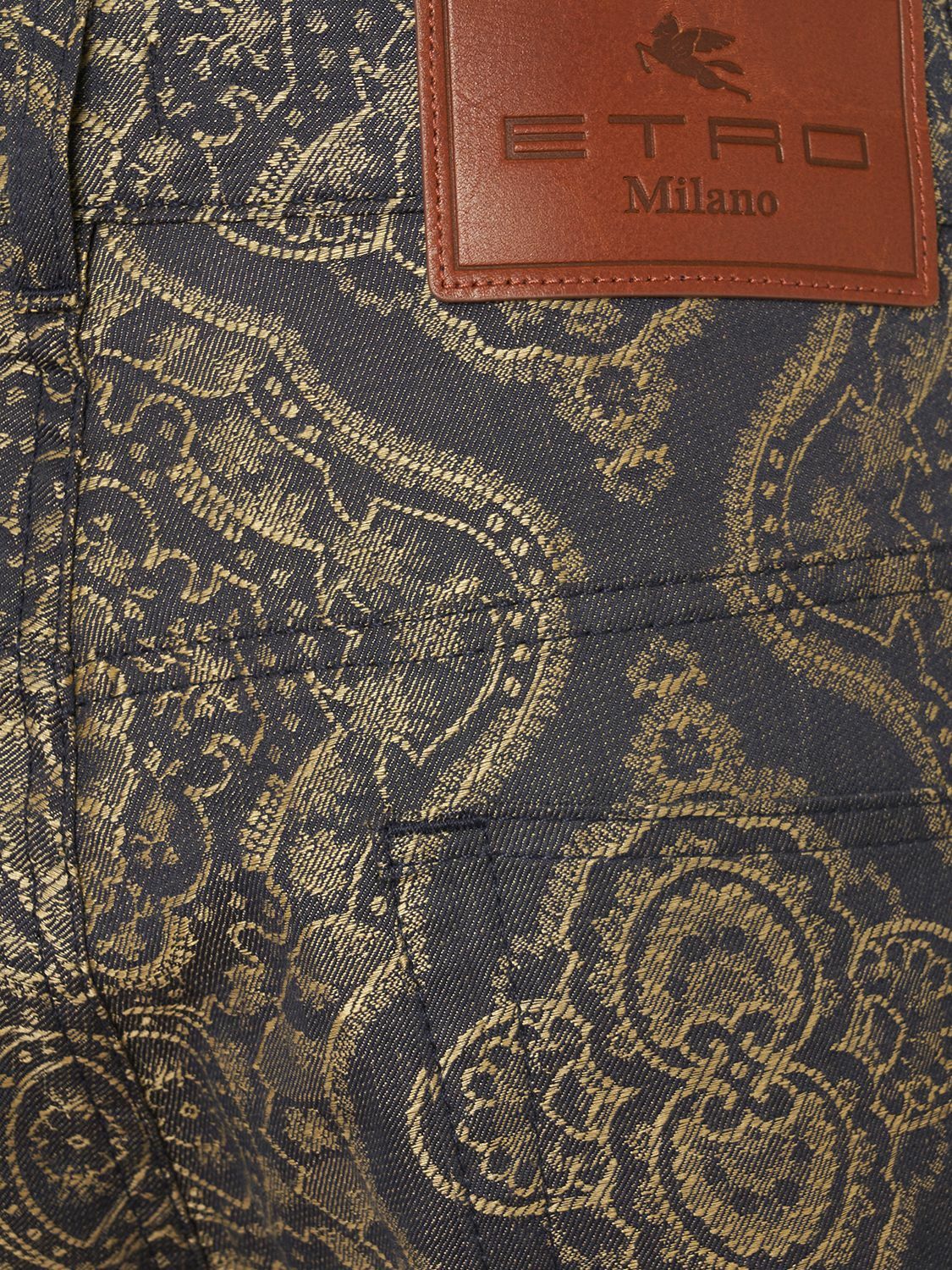 ETRO - Printed Cotton & Linen Wide Jeans Etro