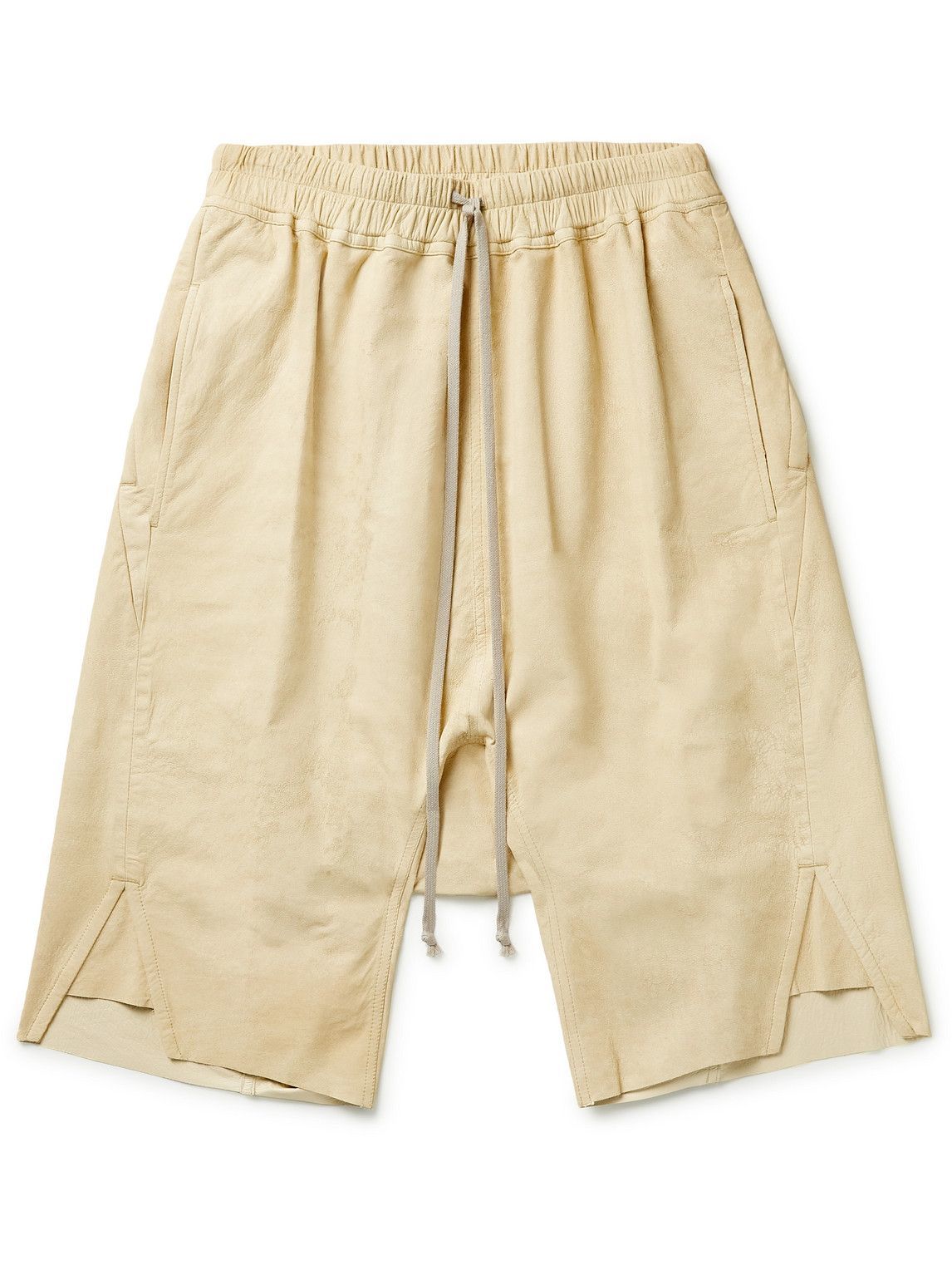 Rick Owens - Leather Drawstring Shorts - Neutrals Rick Owens