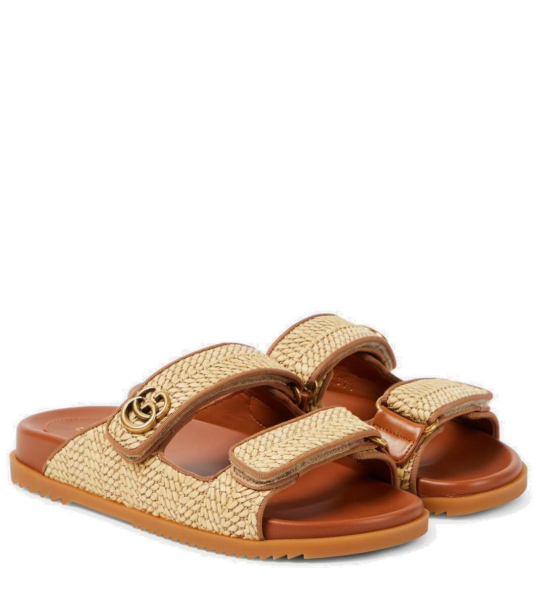 Gucci Double G raffia-effect sandals Gucci